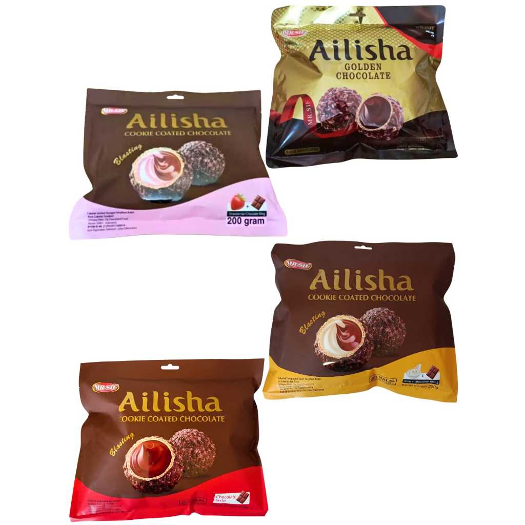 Jual MR.SIF AILISHA Golden Chocolate 200g Cookie Coated Chocolate 200g ...