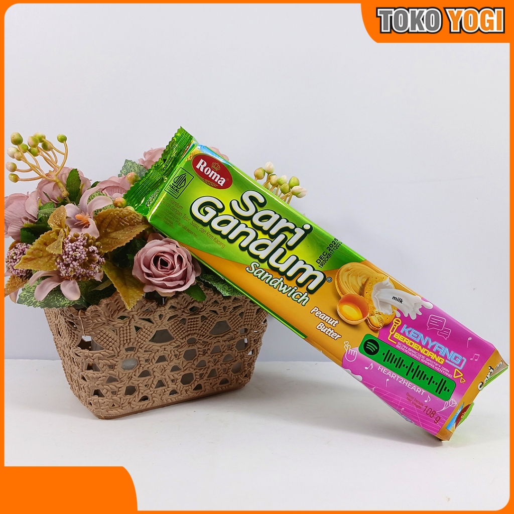 Jual ROMA SARI GANDUM SANDWICH PEANUT BUTTER 108g || BISKUIT GANDUM ...