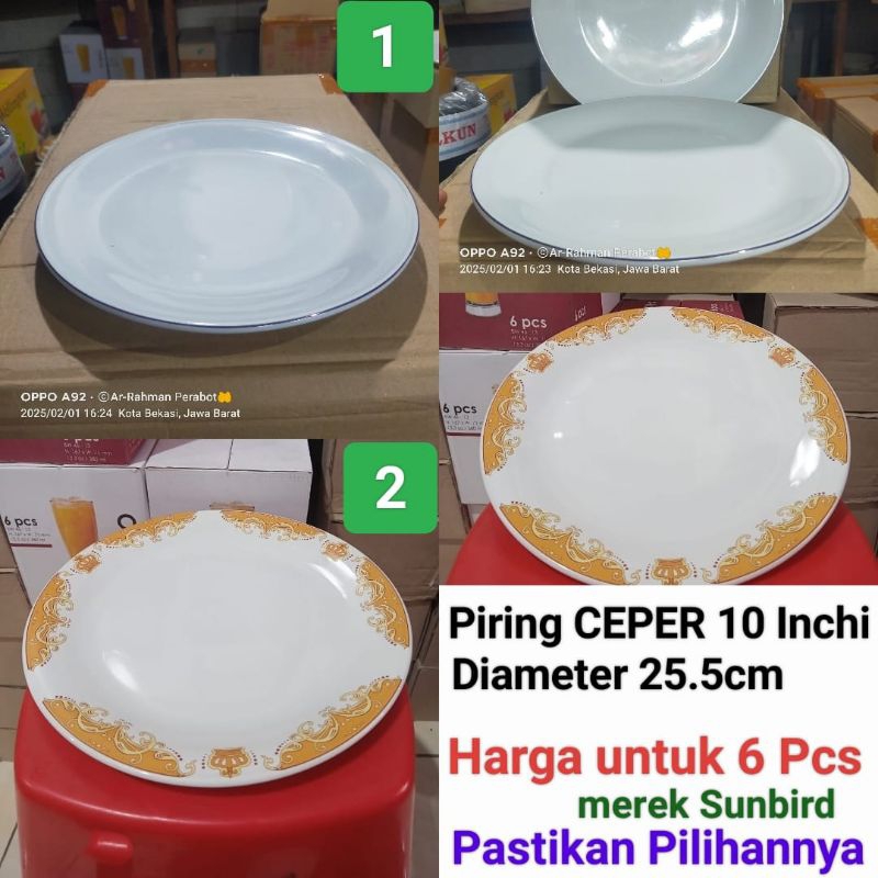 Jual piring makan keramik piring prasmanan piring lodor CEPER ukuran 10 ...