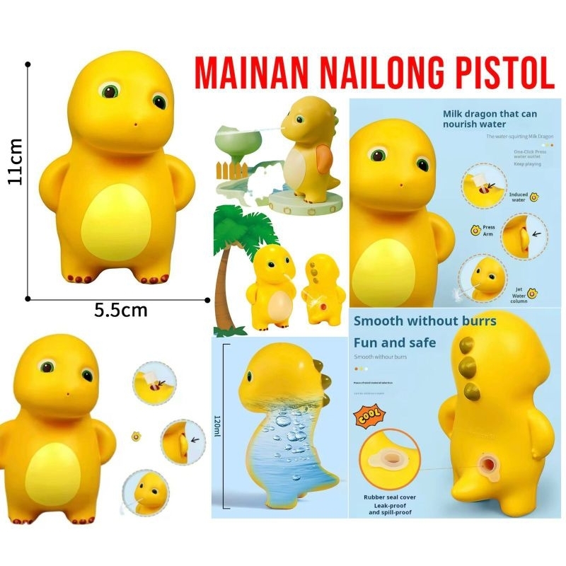 Jual Pistol Air Nailong Mainan Semprotan Air Dino Kuning Water Gun ...