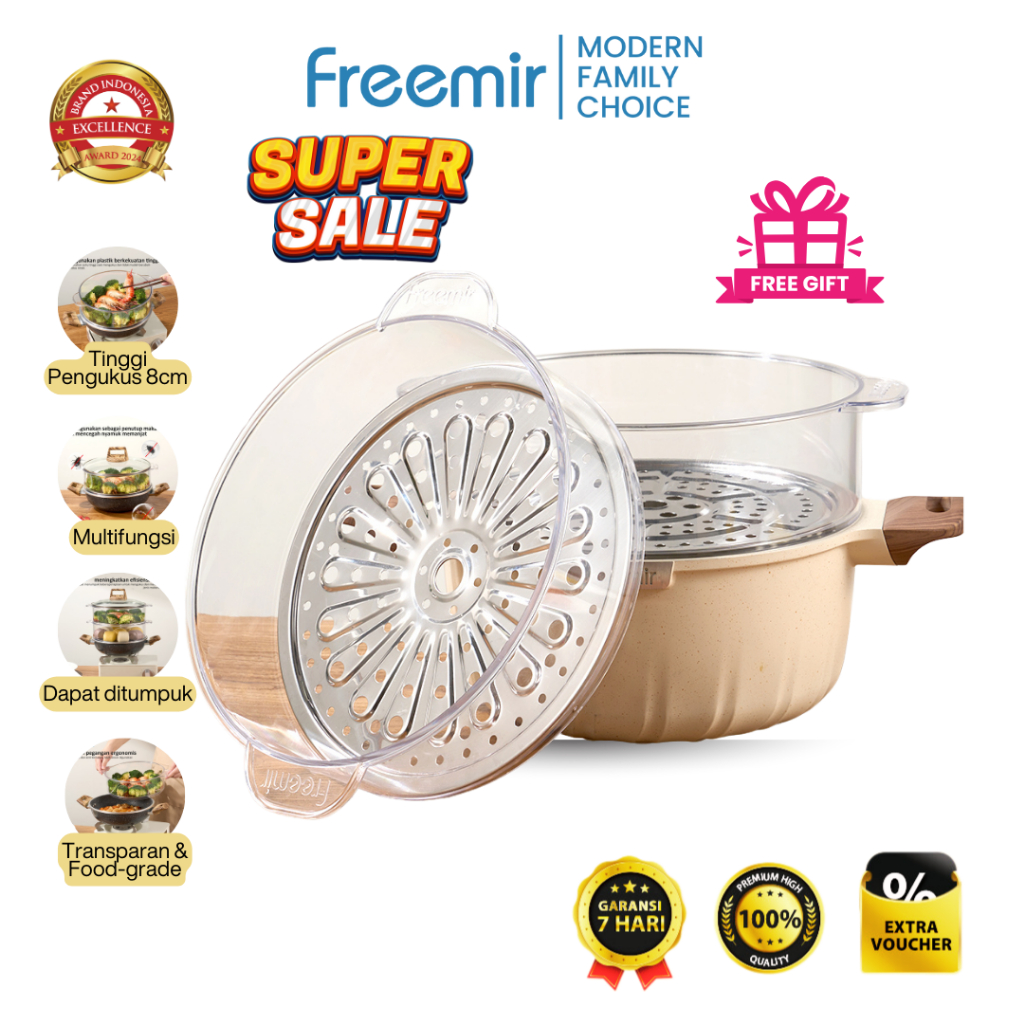 Jual [Original] freemir Casserole 24/20 Cm Panci Sup Anti Lengket Die ...