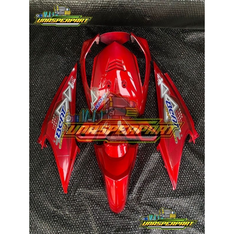 Jual cover full body halus honda beat karbu warna merah maron striping ...