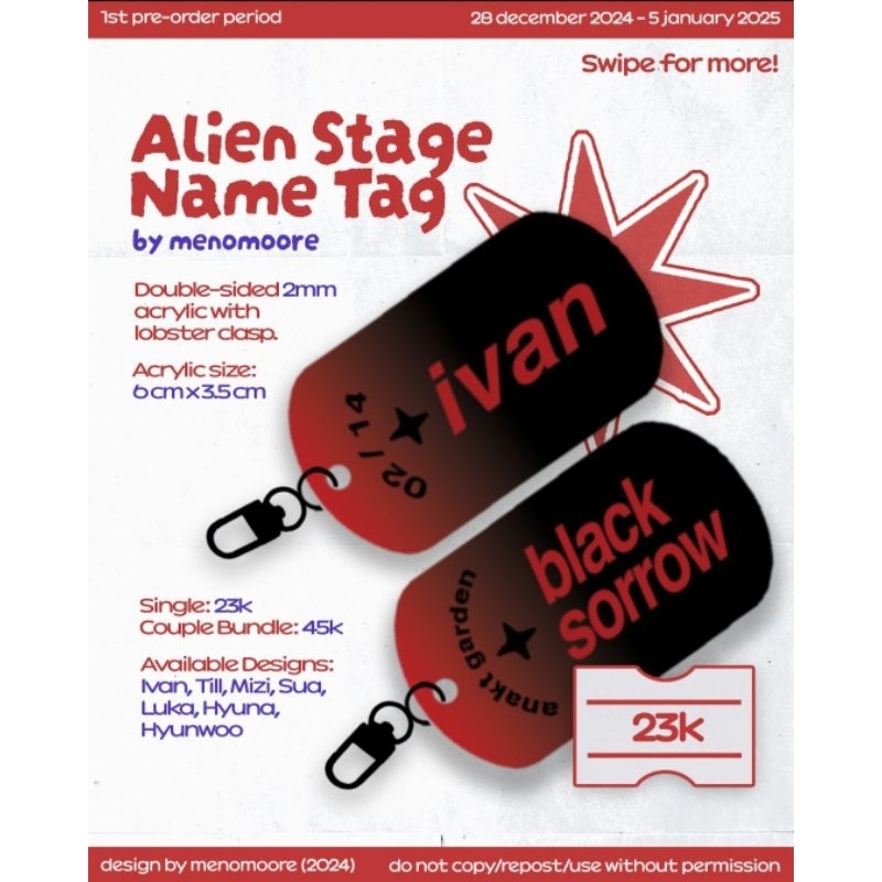 Jual ALNST Alien Stage Acrylic Name Tag Fan Merchandise (Ala Carte ...