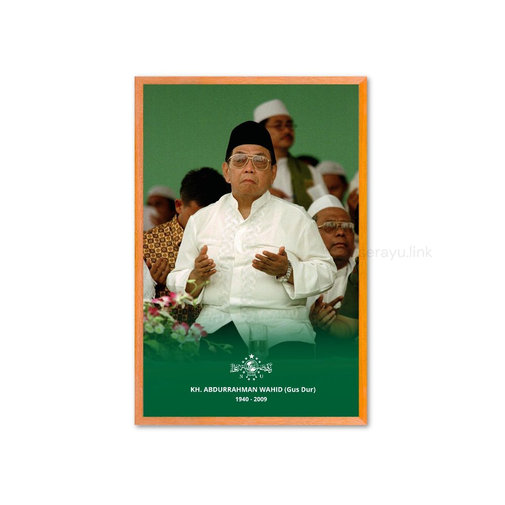 Jual Poster Lukisan Cetak Gambar Gus Dur Hiasan Dinding Rumah Bingkai ...