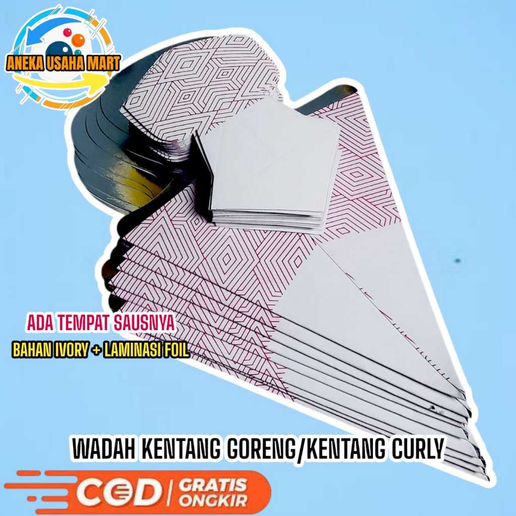 Jual 50 Lembar Dus Kemasan Kentang Curly Fun Fries | Shopee Indonesia