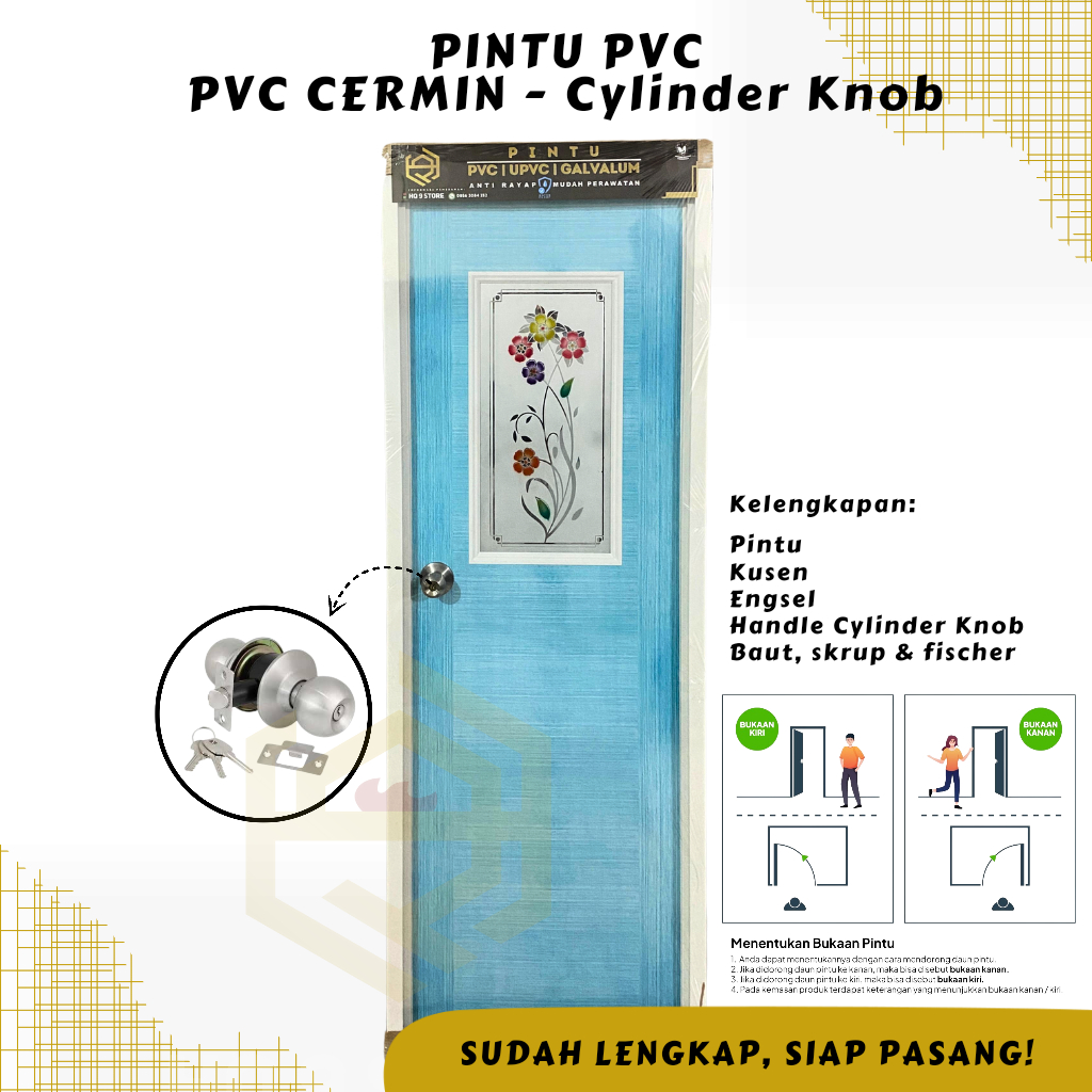 Jual PINTU PVC CERMIN BESAR | CYLINDER KNOB | Shopee Indonesia
