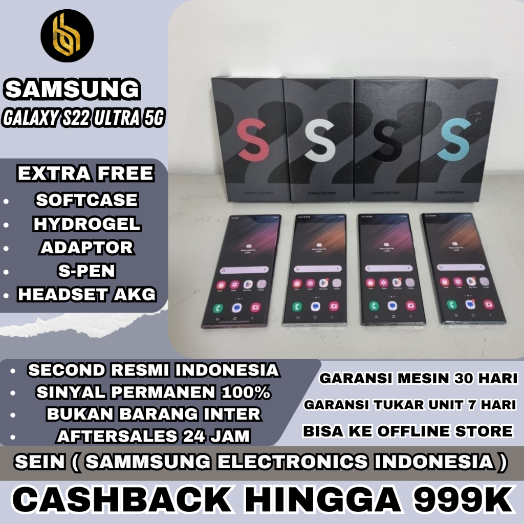 Jual Samsung Galaxy S22 Ultra 5G SEIN 12/512GB 12/256GB 12/128GB Second ...