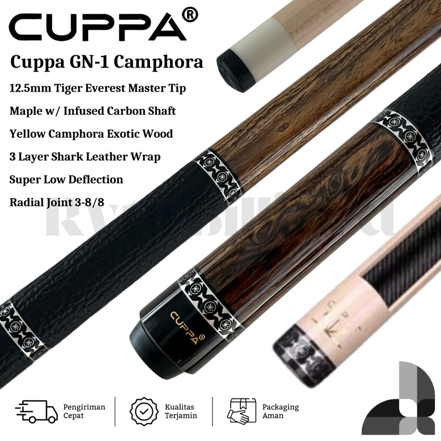Jual Cuppa GN Series Camphora Ebony | Stick Billiard Premium - Ryto BL ...