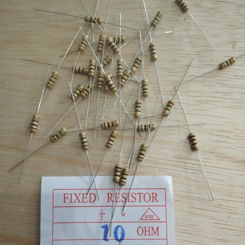 Jual Resistor 1/2 watt 10 ohm harga per 10pcs | Shopee Indonesia