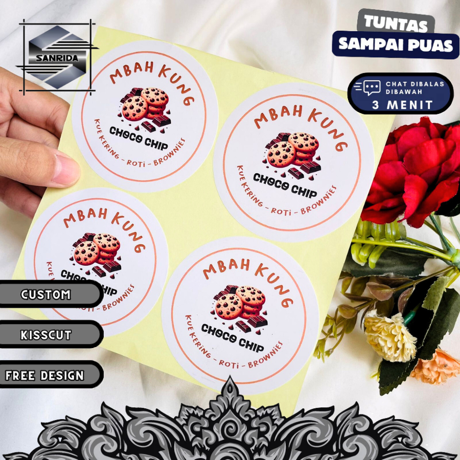 Jual 5-8 Sanrida Sticker Label Toples Kue Edisi Cookies Lebaran Stiker ...