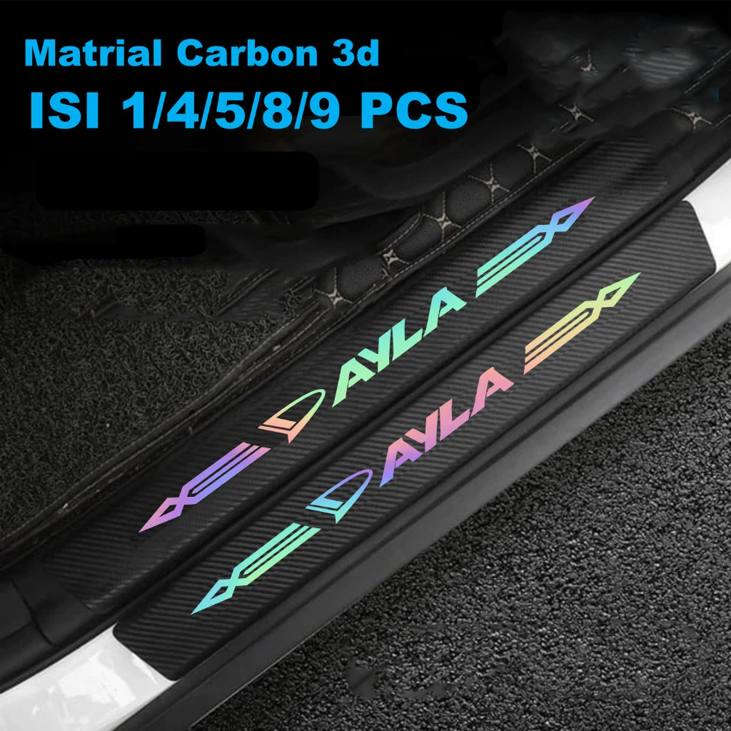 Jual 0785 9pcs cutting sticker sillplate bahan karbon 3d mobil daihatsu ...