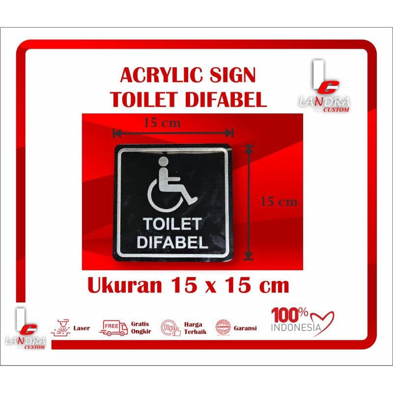 Jual Akrilik Toilet Difabel / Akrilik Tinggal Tempel / signage Board ...