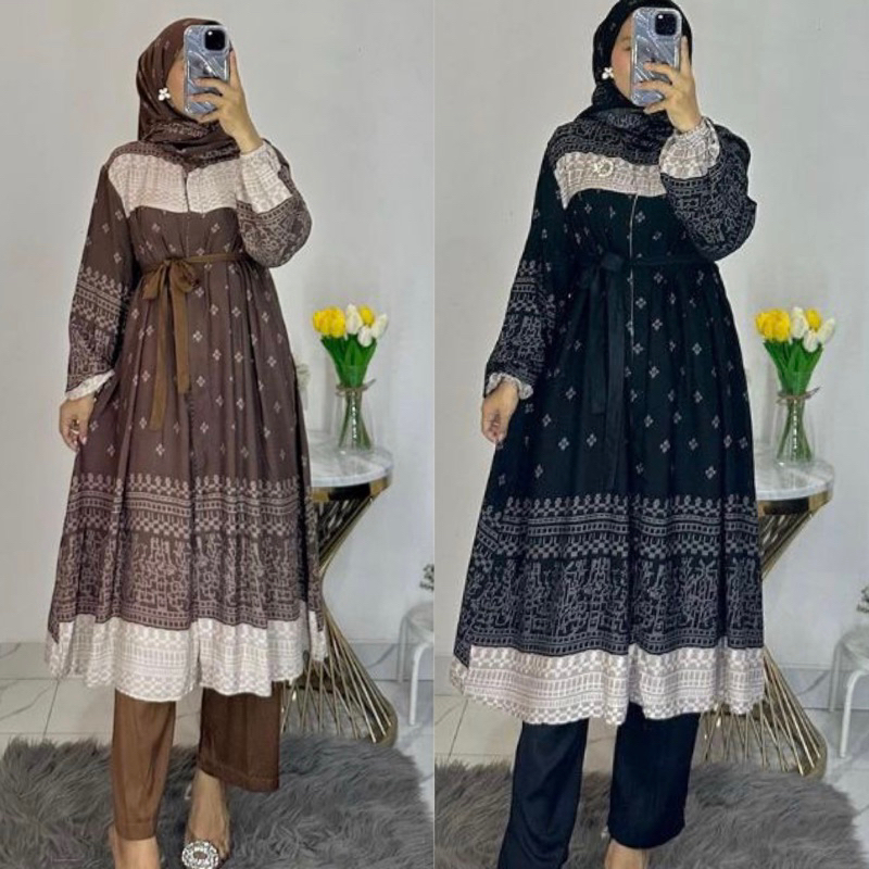 Jual one set denada setcel etnik setelan wanita tunik celana | Shopee ...