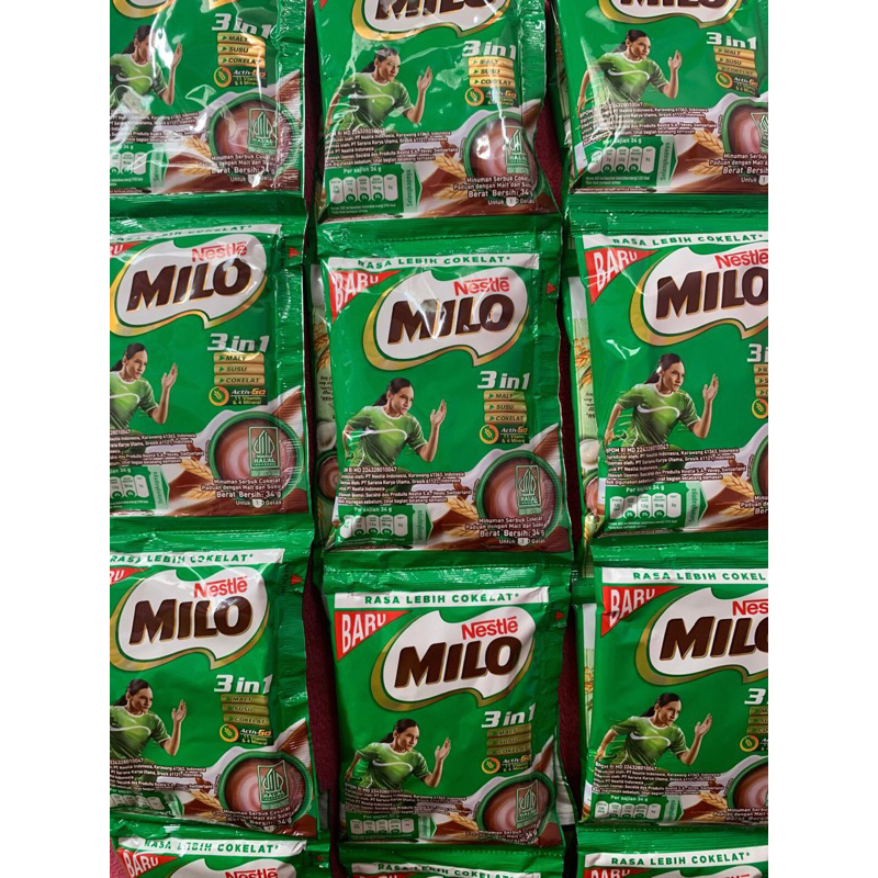Jual MILO 3in1 Sachet Jumbo 34gr (10x34gr) | Shopee Indonesia