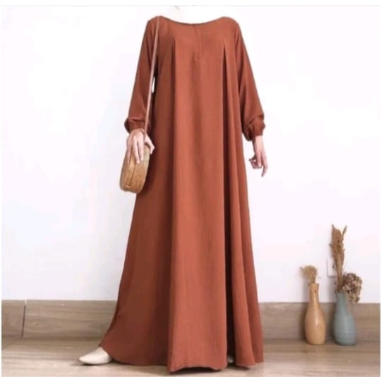 Jual Gamis Crinkle Air Flow / Gamis Polos Stylish / Dress Simple Elegan ...