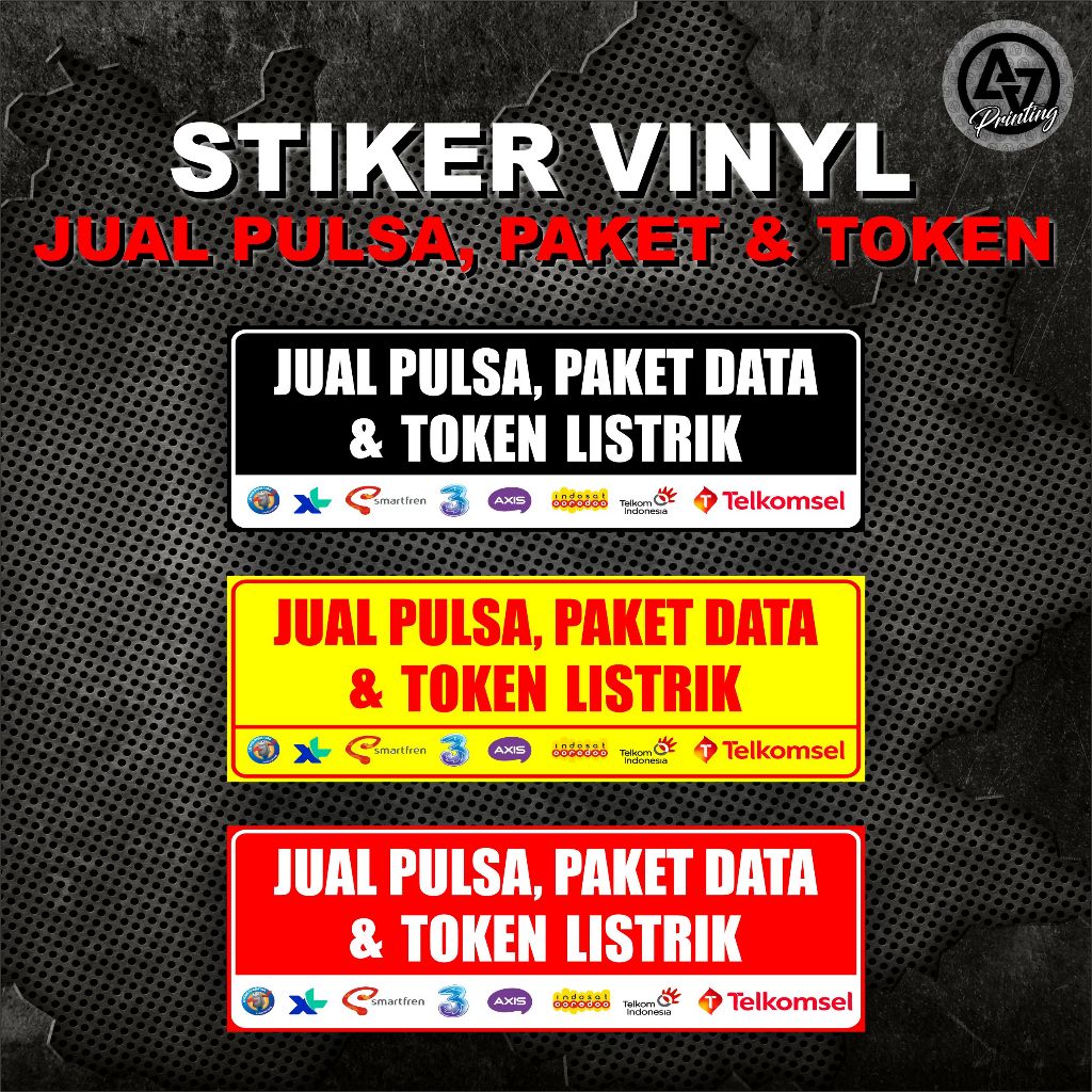 Jual STIKER PULSA & TOKEN LISTRIK + LAMINASI GLOSSY | Shopee Indonesia