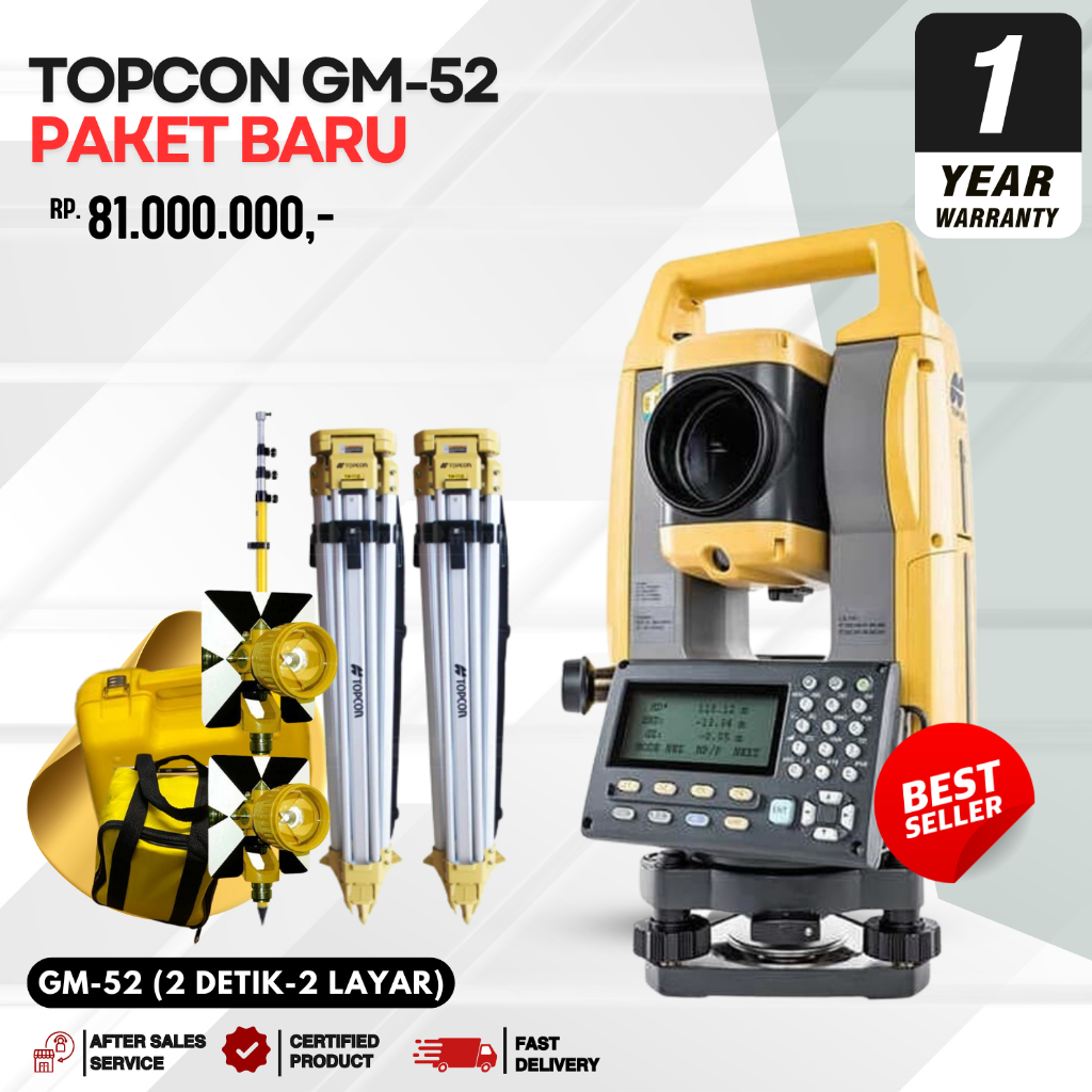 Jual Total Station Topcon GM52 - Total Station GM-52 Akurasi 2 Detik ...