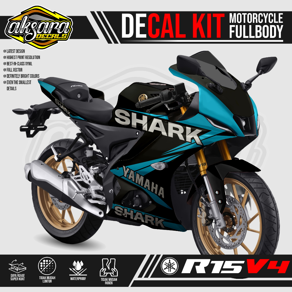 Jual DECAL YAMAHA R15 V4 FULL BODY - LIVERY SHARK / STICKER CUSTOM ...