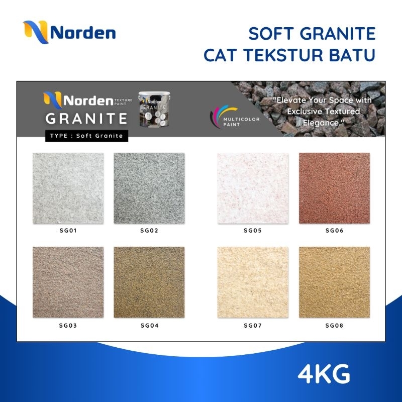 Jual SOFT GRANITE Cat Tekstur Batu Multicolor 4Kg NORDEN Texture Wall ...