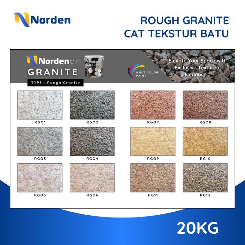 Jual ROUGH GRANITE Cat Tekstur Batu Multicolor 20Kg NORDEN Texture Wall ...