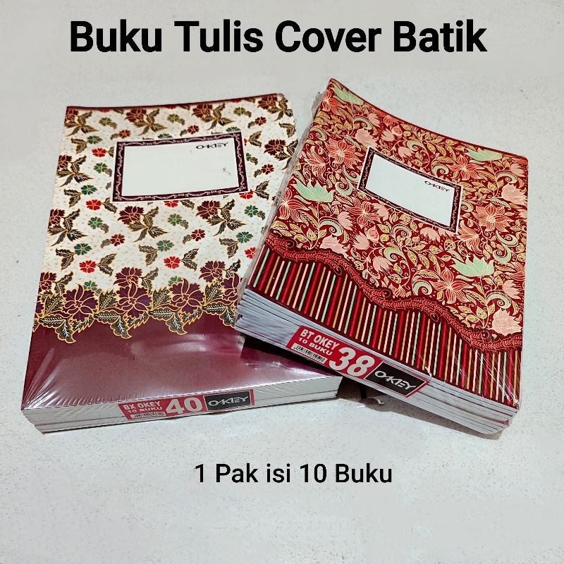 Jual 1 Pak Buku Tulis Sampul Batik 38 Lembar,40 ( Kwarto & Boxy ...