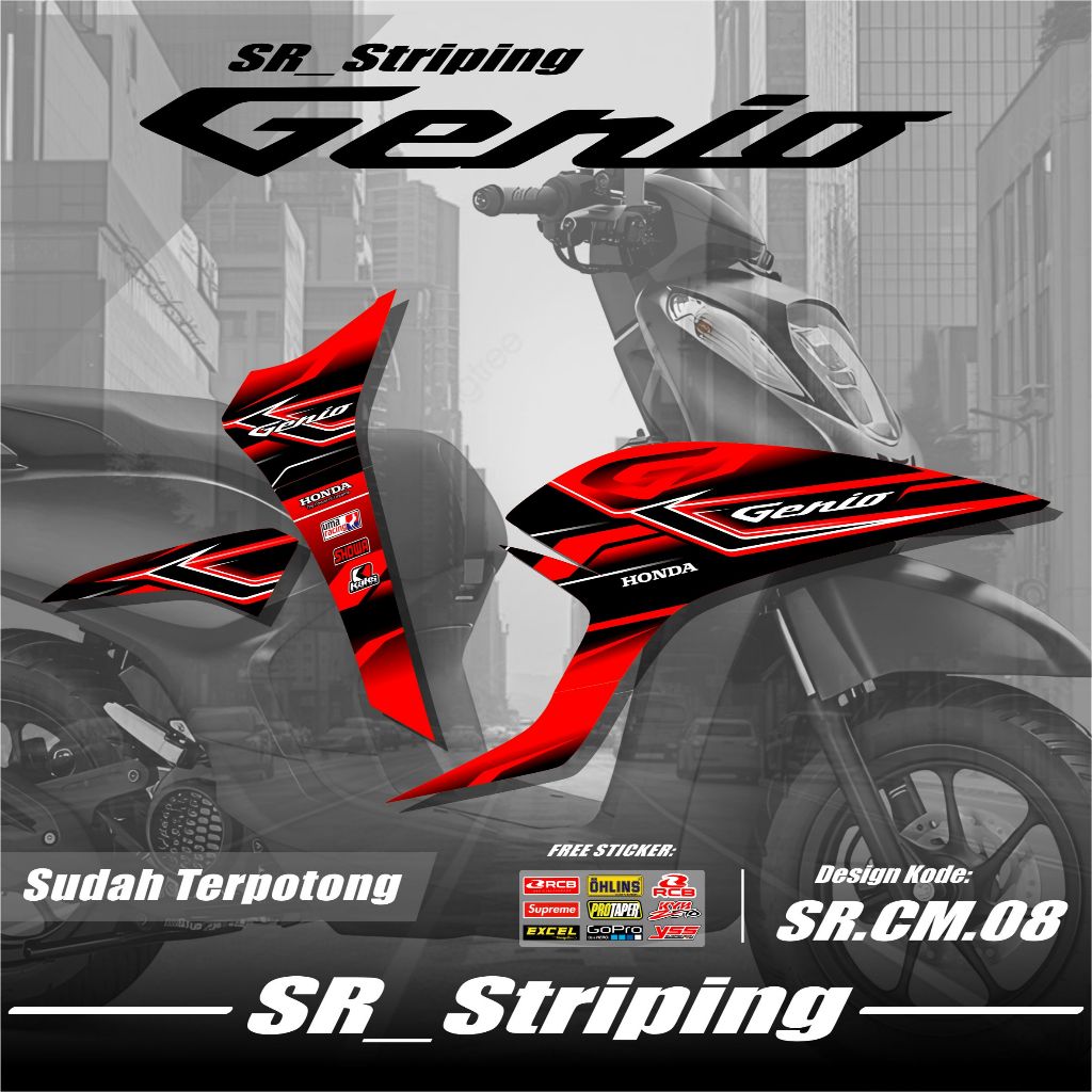 Jual Stiker Striping GENIO 110 Sticker Variasi Honda GENIO 110 Motif ...