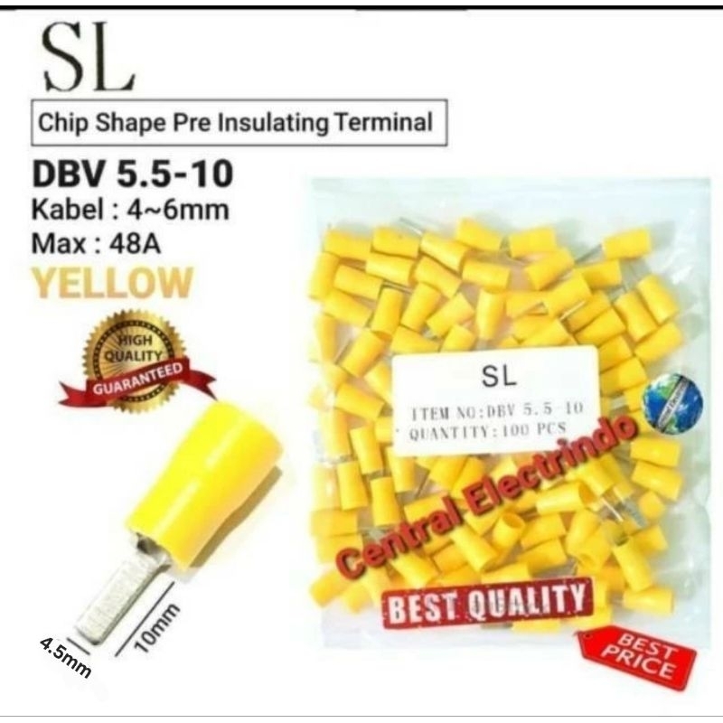 Jual Skun Kabel Chip Tusuk DBV 5.5-10 Kabel 4~6mm SL. | Shopee Indonesia