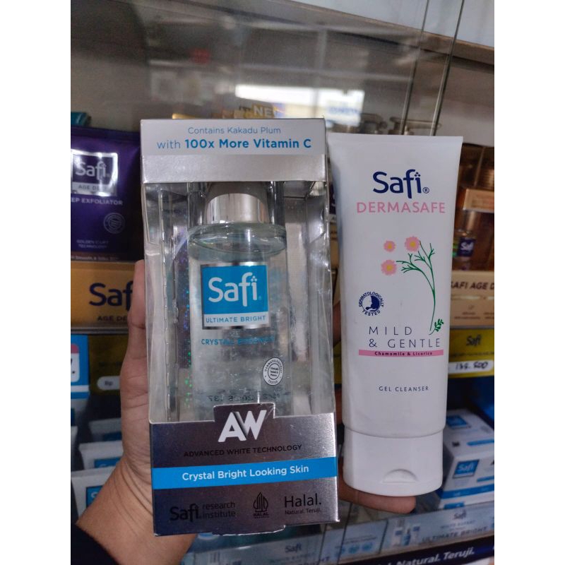 Jual Safi Ultimate Bright Crystal Essence 100ml FREE Safi Dermasafe Cleanser 100ml | Shopee ...