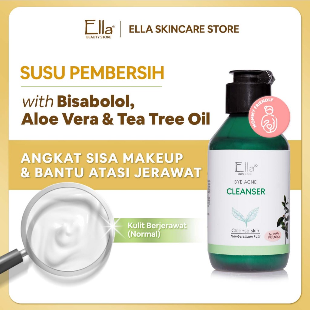 Jual [Cleanser] Ella Skincare Bye Acne Cleanser with Aloevera Extract ...