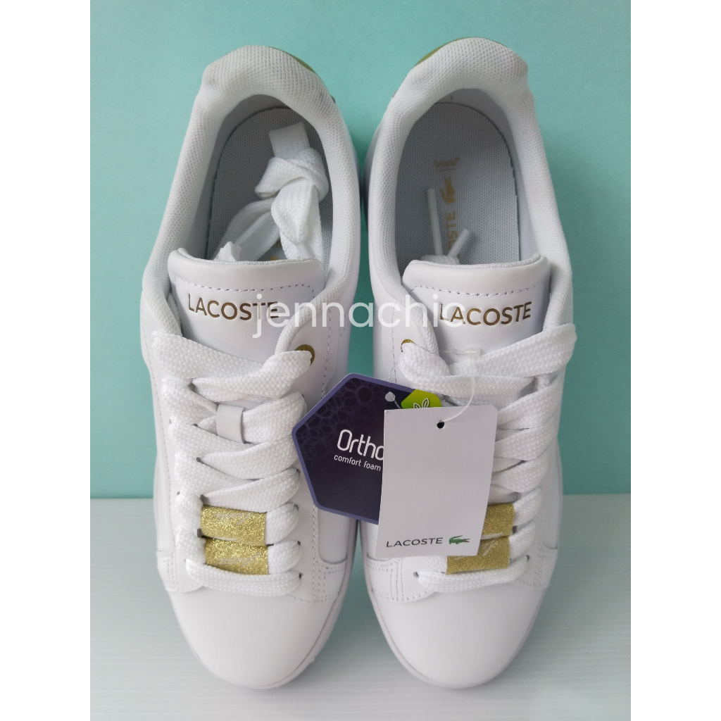 Jual LCT13 | 39P | SEPATU LACOSTE ORIGINAL | WARNA WHITE/GOLD | BAHAN ...
