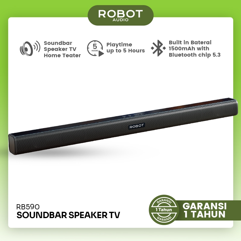Jual ROBOT Soundbar Speaker TV Bluetooth 5.3 Dual Bass Home Theater AUX ...