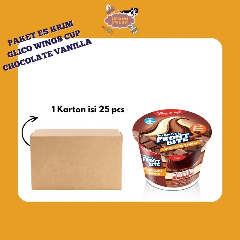 Jual Paket Es Krim Glico Wings Frostbite Chocolate Vanilla Cup 90ML ...