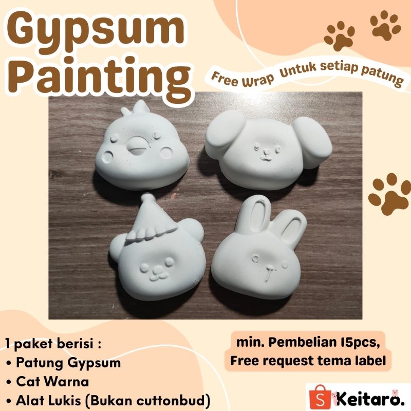 Jual *KEITARO* 1 set Patung Gypsum Lukis (Plastik) | Gypsum Painting ...