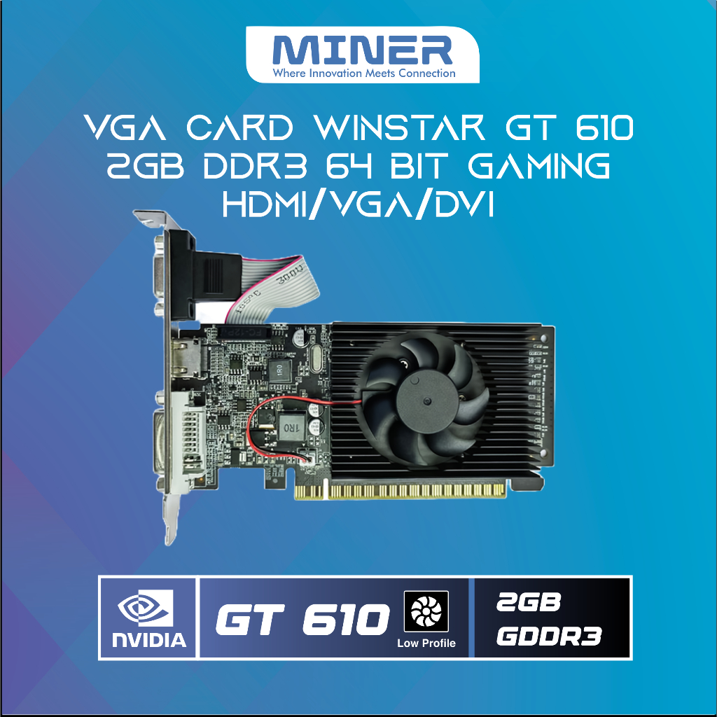 Jual VGA Card Winstar GT 610 2GB DDR3 64 Bit Gaming HDMI/VGA/DVI | Shopee Indonesia