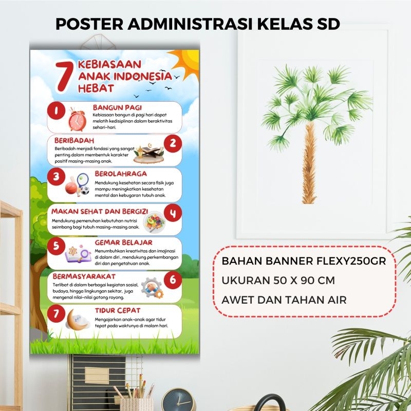 Jual Poster 7 kebiasaan anak indonesia hebat | Shopee Indonesia