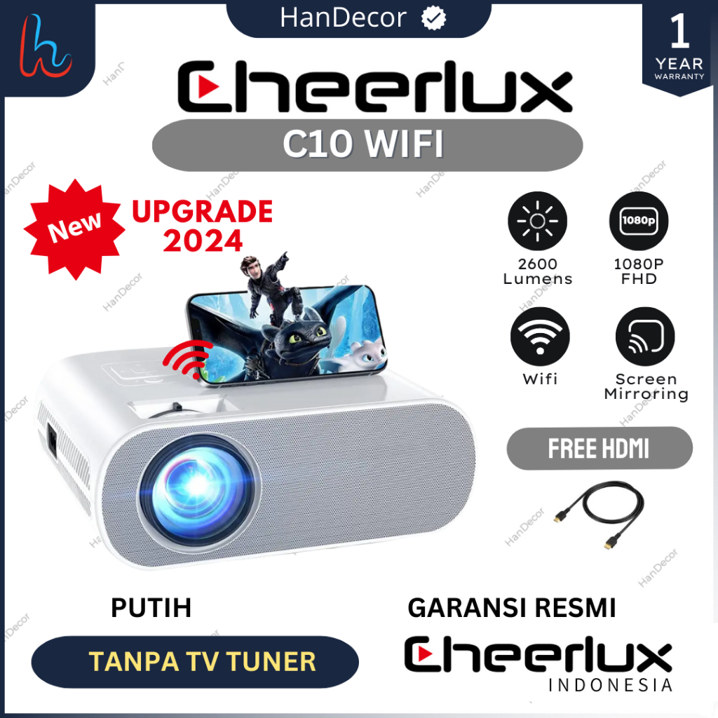 Jual Proyektor Nobar | Cheerlux C10 WIFI 1080P 2600 Lumens | Proyektor ...
