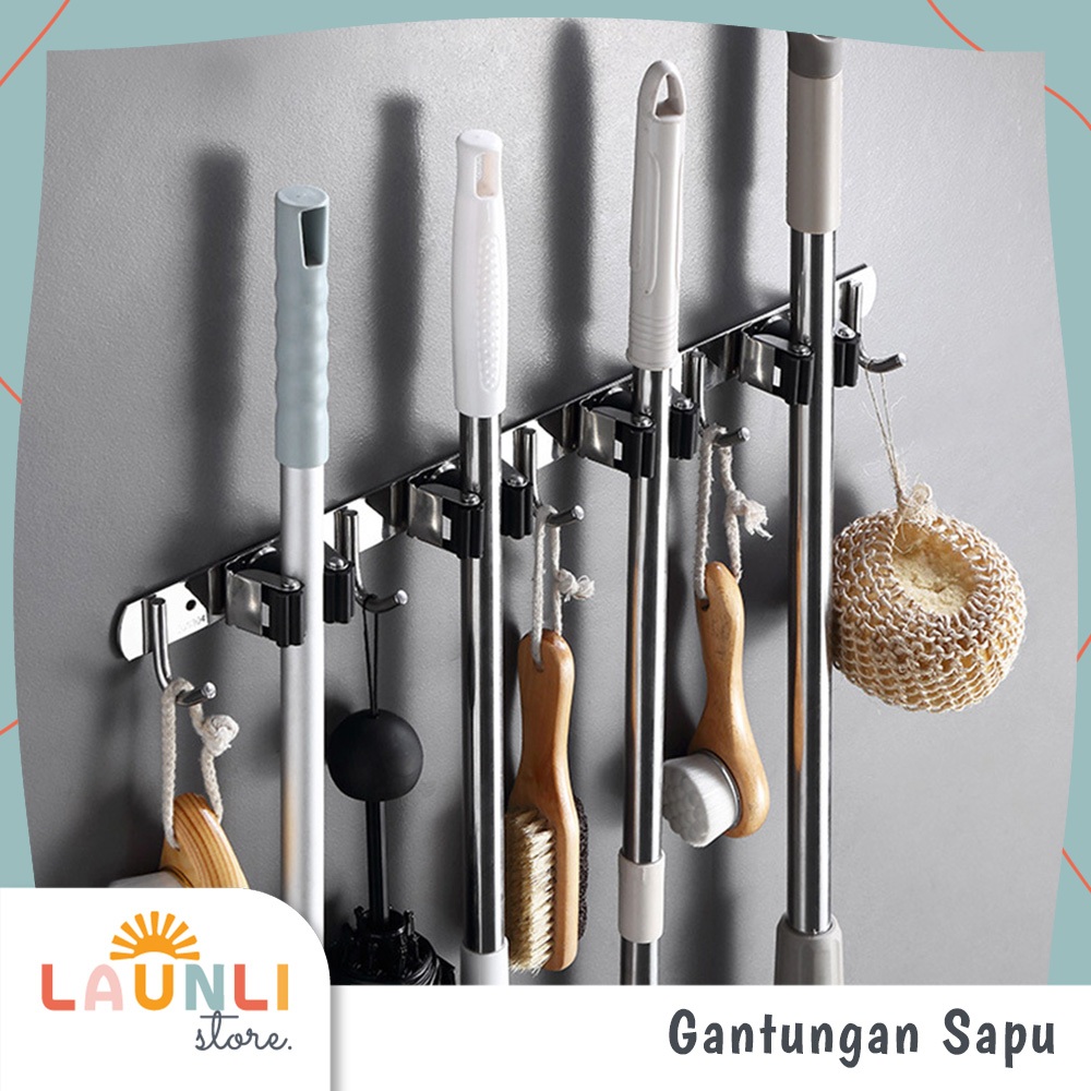 Jual Tempat Penjepit Sapu Pel Gantungan Sikat Payung Lap Tempel Dinding ...
