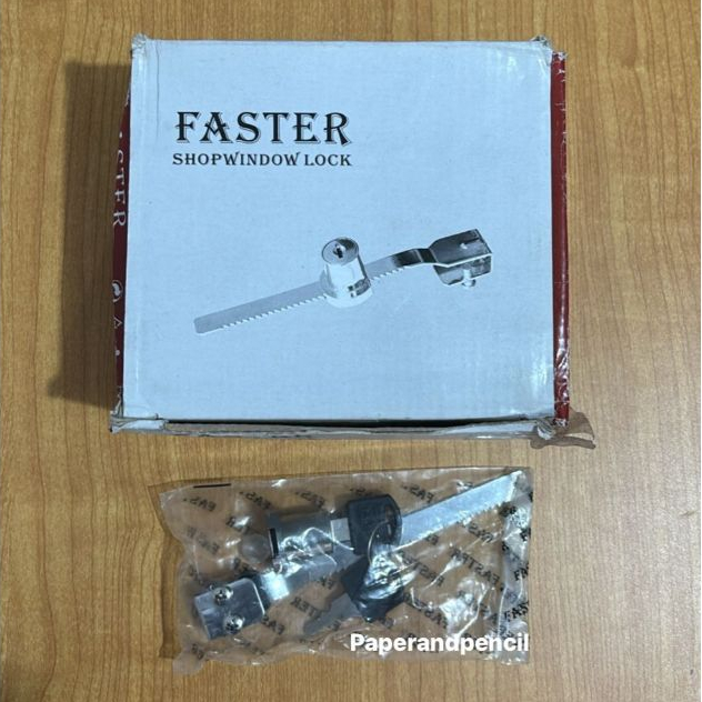 Jual Kunci kaca FASTER / Kunci Etalase Kaca Geser 140mm | Shopee Indonesia