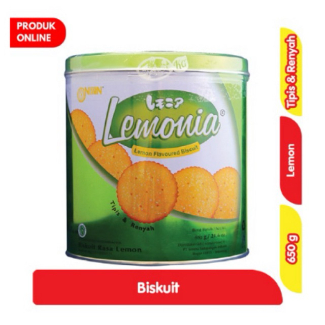 Jual LEMONIA KALENG BISCUIT RASA LEMON 650gr / Nissin Lemonia Biskuit ...