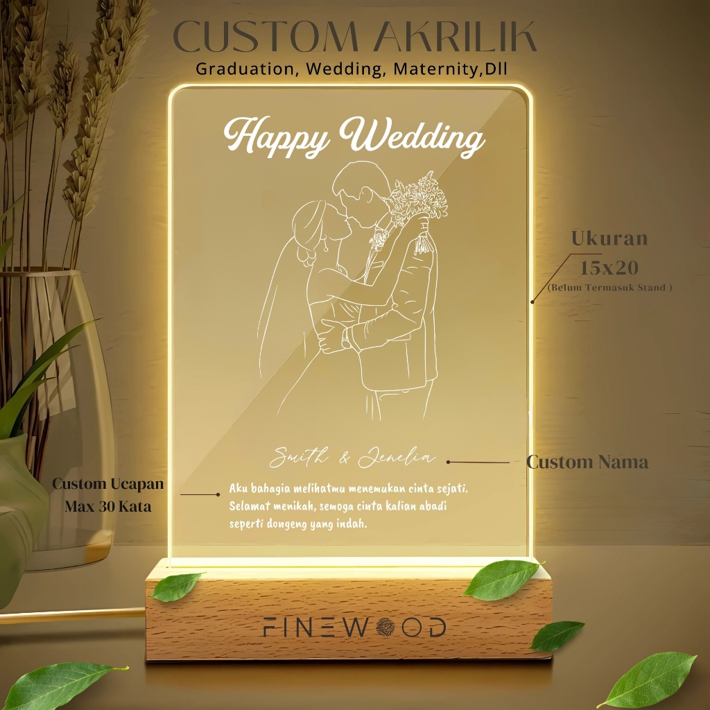 Jual Finewood - Kado Wisuda / Kado Ulang Tahun / Akrilik Led / Akrilik ...