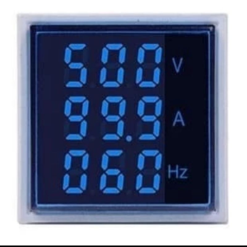 Jual Blue 3 in 1 Digital Voltage Ampere Frequency Panel Meter 100A 60V-500VAC | Shopee Indonesia