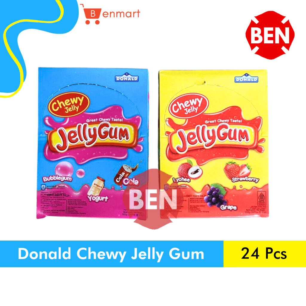Jual Donald Chewy Jelly Gum 1 Pak Box 24 Pcs Jeli Agar Jellygum Bubble ...