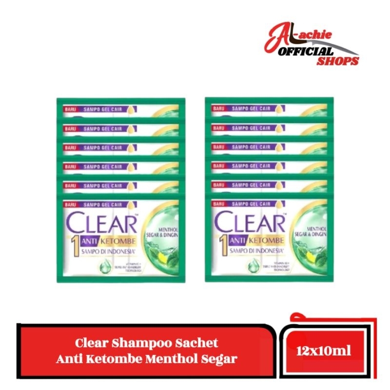 Jual Clear Sampo Anti Ketombe Menthol Segar Sachet 12x10ml | Shopee ...