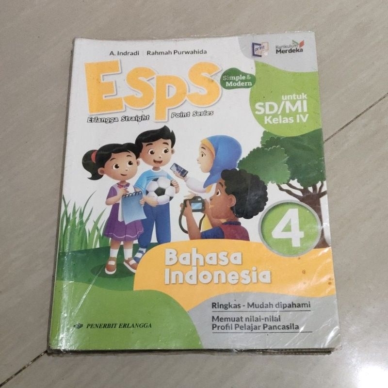 Jual BUKU ORI BUKU ESPS BAHASA INDONESIA KELAS 4 SD PENERBIT ERLANGGA KURIKULUM MERDEKA | Shopee ...