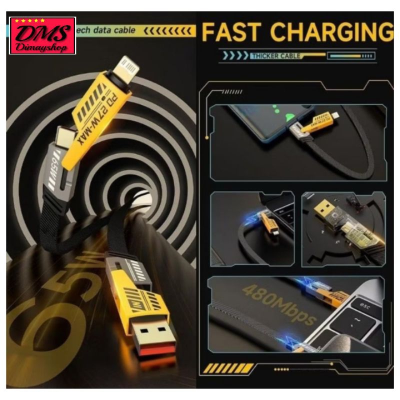 Jual Kabel charger dan Data 4 in 1 Fast charging tipe combinasi ...