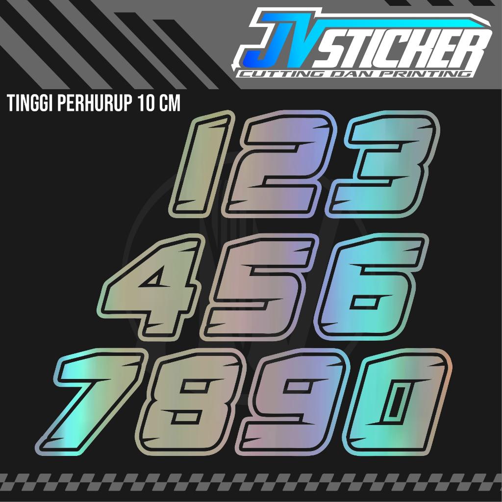 Jual STIKER KEREN VARIASI ANGKA RACING CUTTING STICKER NOMER STAR MOTOR ...