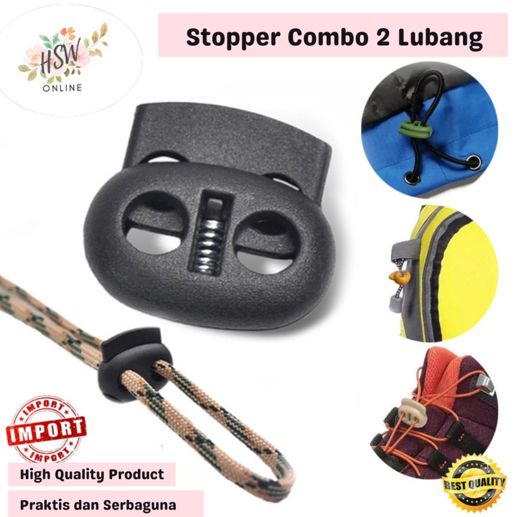 Jual Stopper Tali Sepatu Tali Masker Satuan Model Compo Stoper Kompo 2 Lubang | Shopee Indonesia