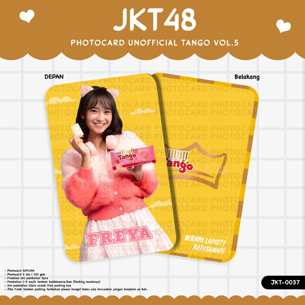 Jual PHOTOCARD JKT48 X TANGO VOL.5 UNOFFICIAL KOLEKSI TERBARU 2 SISI LAMINASI GLOSSY DEPAN ...