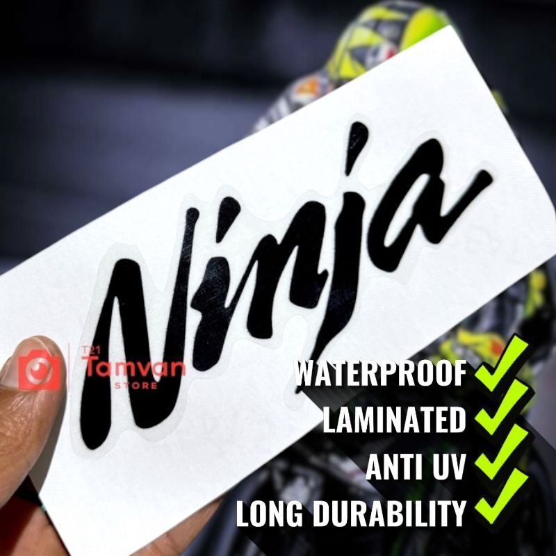 Jual STICKER EMBLEM TANGKI TULISAN NINJA HITAM TRANSPARAN | Shopee ...