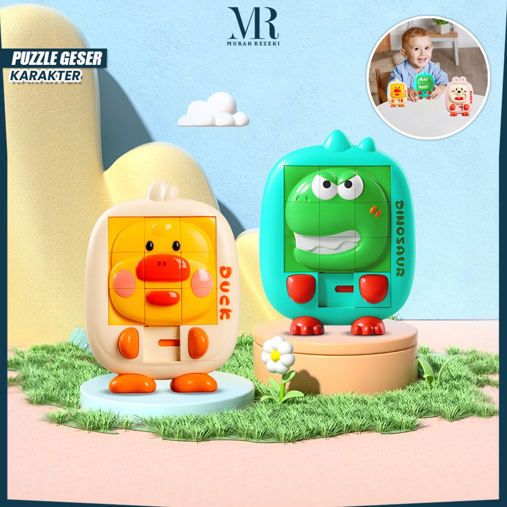 Jual Papan Puzzle Geser Mainan Edukasi Anak Brain Game 3D Karakter ...